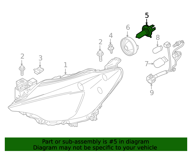 2016-2020 Toyota Headlamp Bulb 90118-WBA01 | Toyota Parts Center