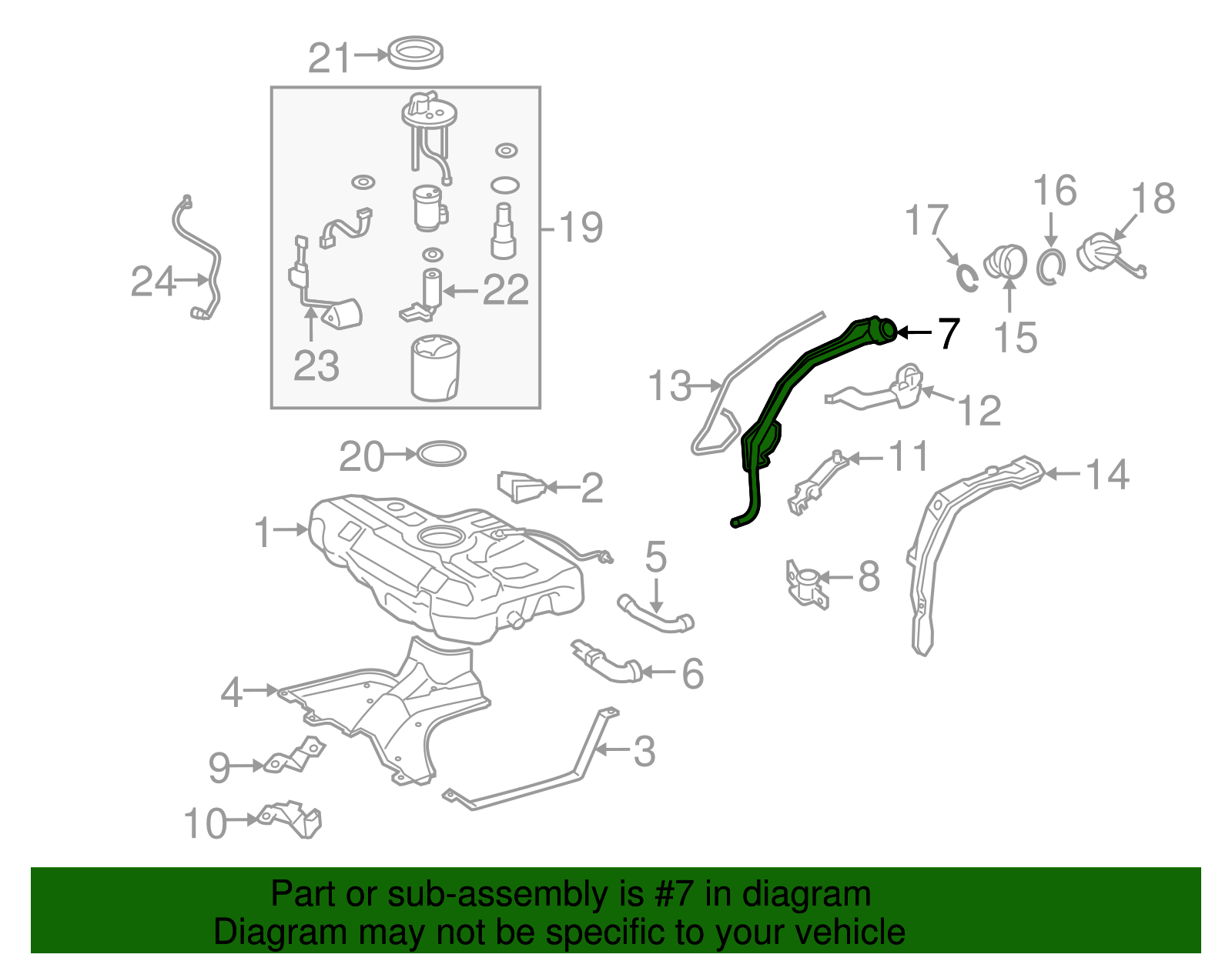 2014-2019 Toyota Corolla Fuel Filler Hose 77201-02330 | OEM Parts Quick