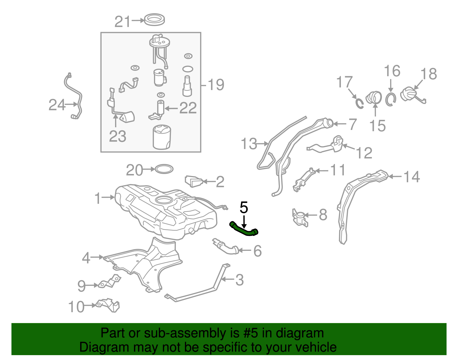 2004-2019 Toyota Fuel Filler Hose 77213-02060 | Toyota Parts Center