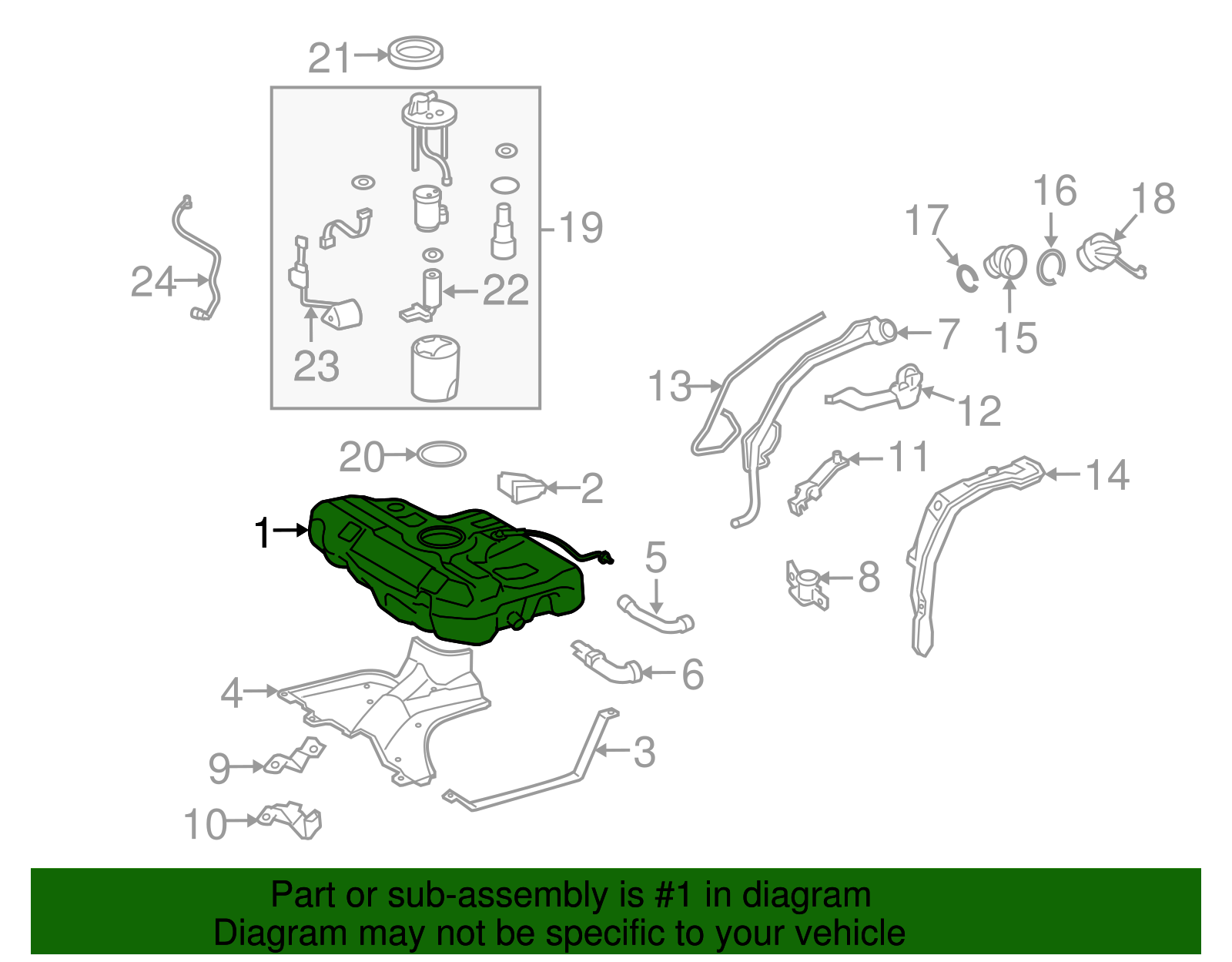 77001-02800 - Fuel Tank 2009-2019 Toyota | Longo Toyota Parts