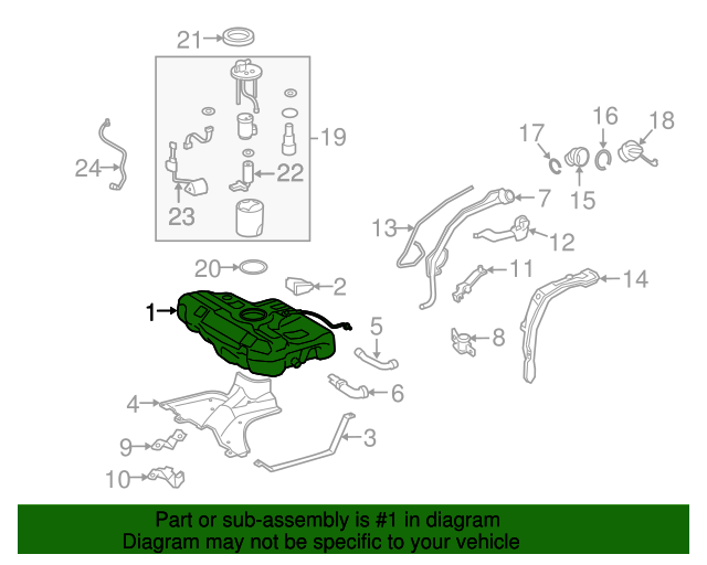 2009-2019 Toyota Fuel Tank 77001-02800 | OEM Parts Online