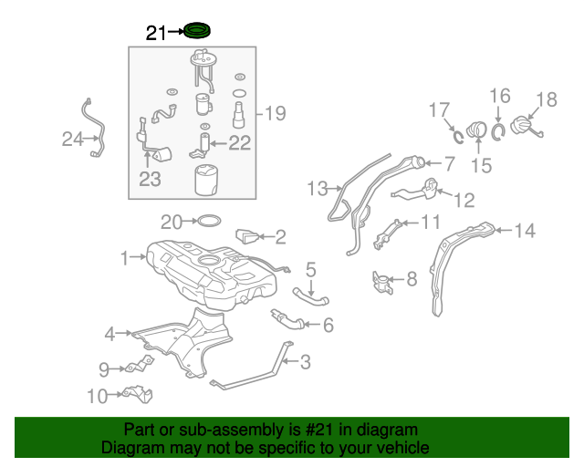 Fuel Pump Assembly Lock Ring - Toyota (77144-04010) | OEPartsQuick