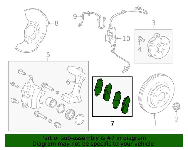 04465-47080 - Brake Pads Front - 2016-2022 Toyota | OEMGenuineParts.com