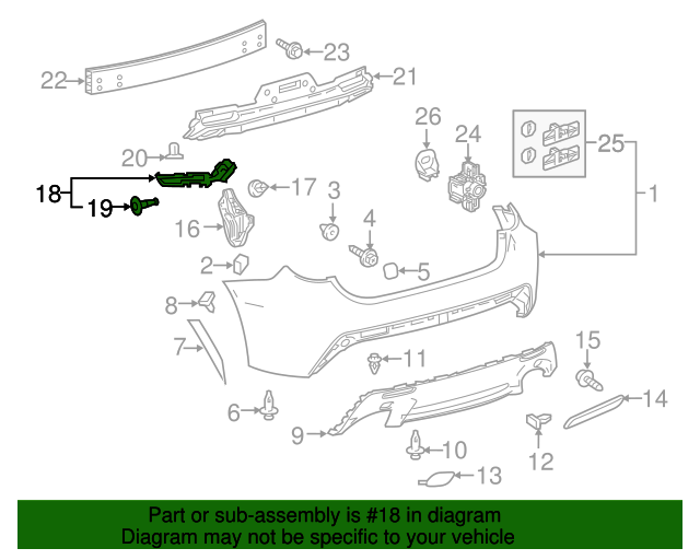 2015-2019 Lexus RC F Bumper Cover Support Rail 52158-24030 ...