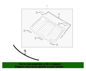 2009-2014 Hyundai Genesis Back Glass Reveal Molding 87136-3M000 ...