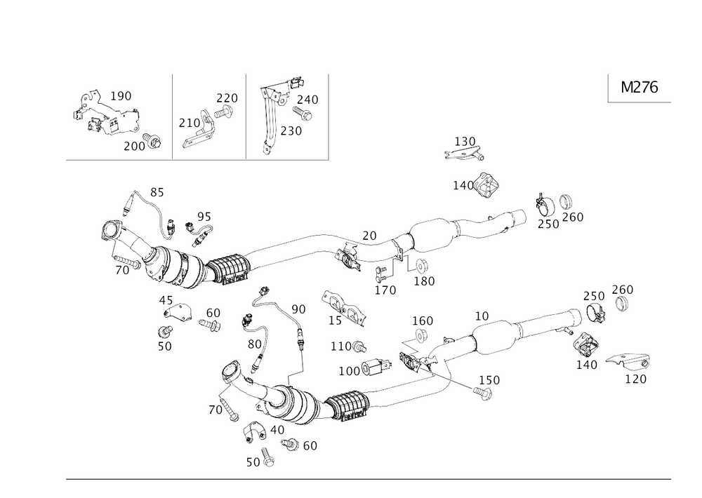 2015-2017 Mercedes-Benz S550e Exhaust Gas Line 222-490-27-10 | MB OEM Parts