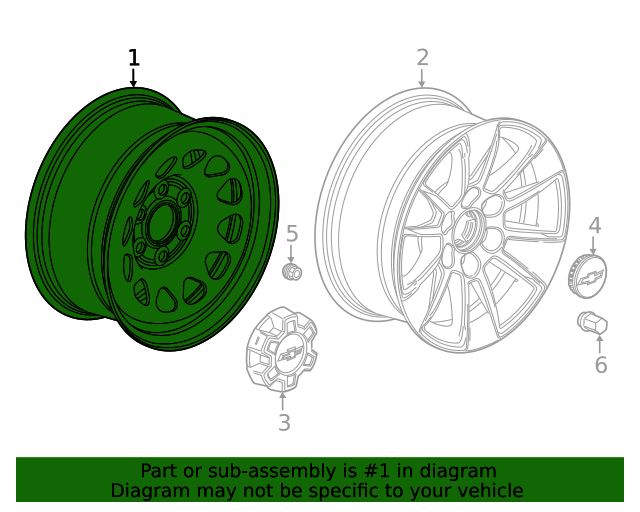 2023-2024 Chevrolet Silverado 1500 F Wheel 85157261 GM | GMPartsDirect.com