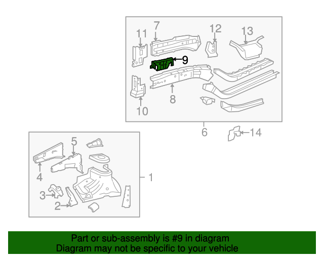 57016-0R010 - Frame Side Member Reinforcement - 2006-2018 Toyota ...