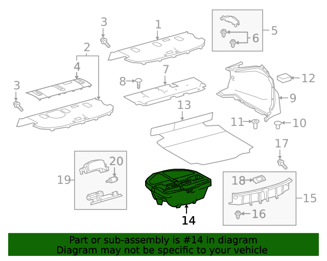 2020-2021 Toyota Corolla Storage Compartment 64777-02340 | Toyota Parts ...