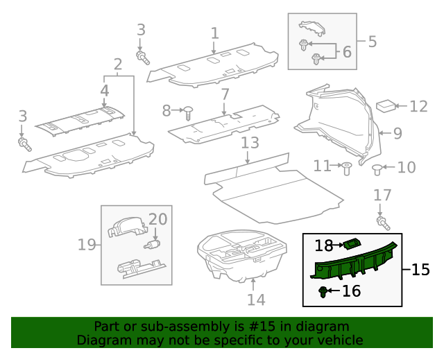 2020-2024 Toyota Corolla Rear Panel Trim 58387-02330-C0 | Toyota Parts ...