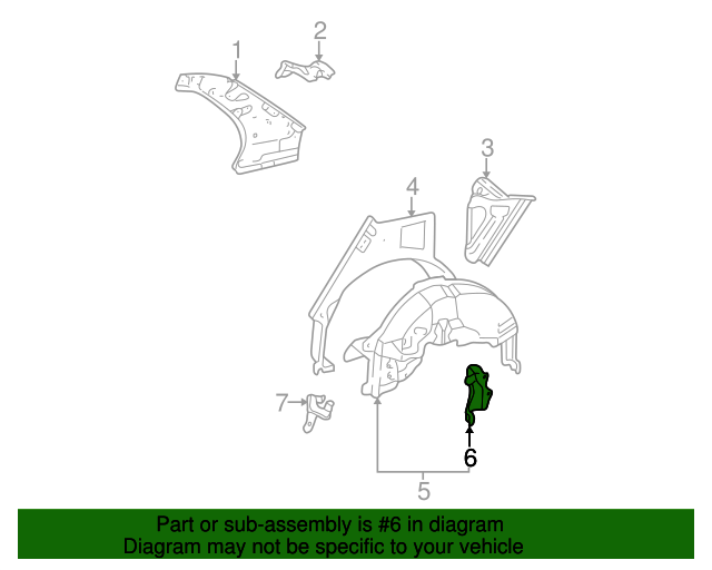 61646-02050 - Inner Wheelhouse Gusset - 2003-2008 Toyota | OEM Genuine ...