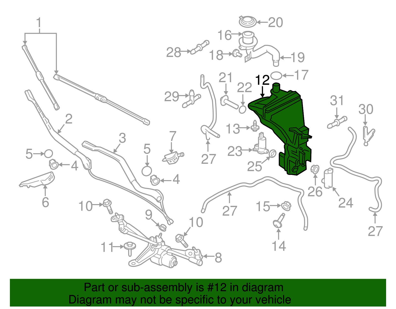 31349388 - Washer Reservoir - 2016-2020 Volvo XC90 | Volvo OEM Parts Direct