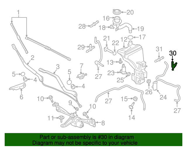 2016-2023 Volvo Washer Hose Y-Connector 31352294 | TascaParts.com
