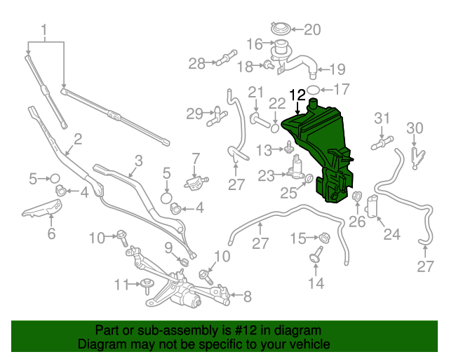 31349388 - Washer Reservoir - 2016-2020 Volvo XC90 | Volvo OEM Parts Direct