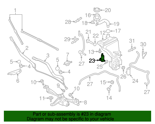 31349390 - Windshield Washer Pump 2016-2023 Volvo XC90 ...