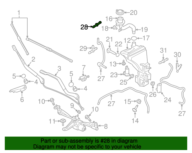 2016-2020 Volvo Washer Hose Coupling 31378972 | TascaParts.com