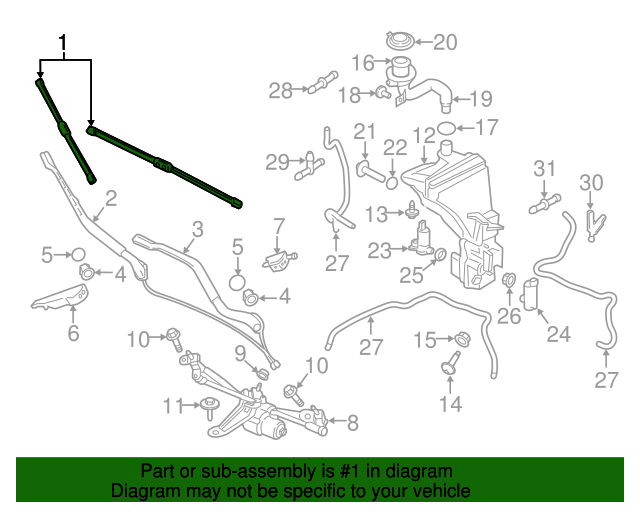 2016-2020 Volvo Wiper Blade 32282838 | TascaParts.com