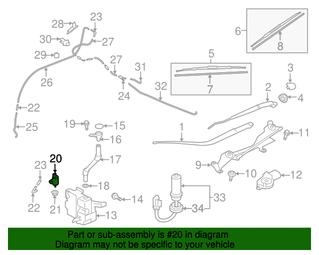 8260A217 - Washer Pump 2011-2023 Mitsubishi | Mitsubishi Direct Parts