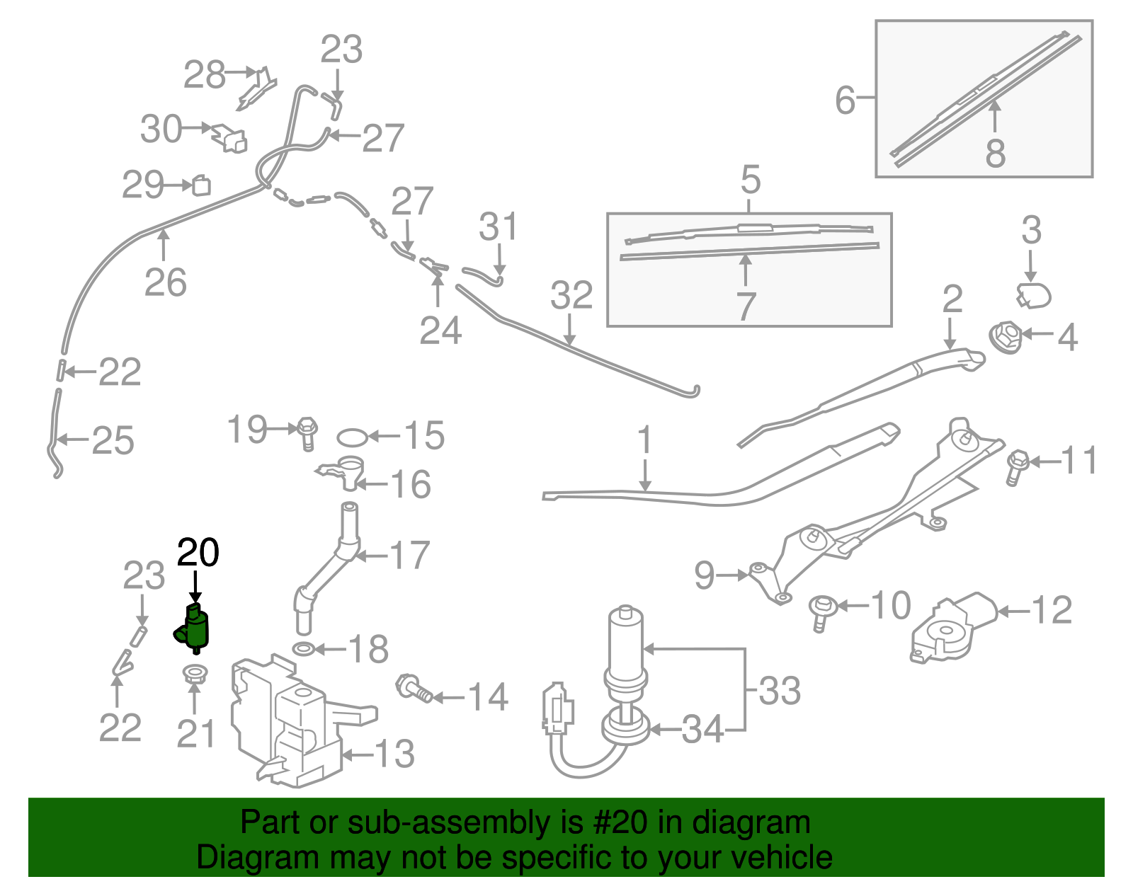 8260A217 - Washer Pump 2011-2022 Mitsubishi | Mitsubishi Direct Parts