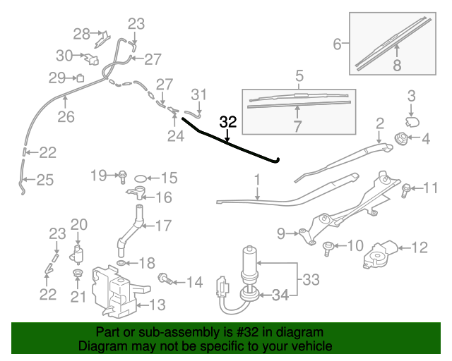 2014-2022 Mitsubishi Washer Nozzle 28931W050P | Mitsubishi Parts ...