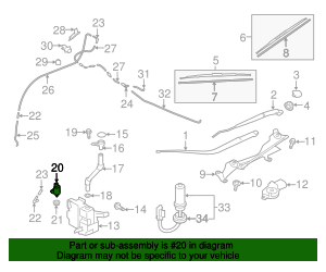 8260A217 - Washer Pump 2011-2022 Mitsubishi | Mitsubishi Direct Parts