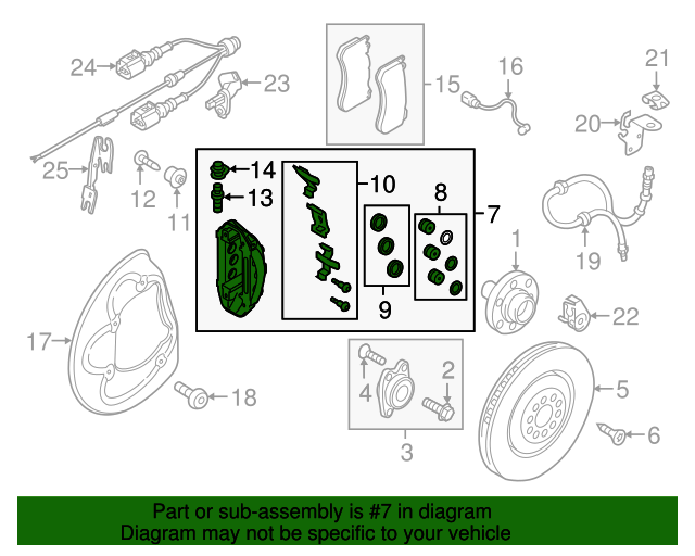 4G0-615-107-E - Caliper 2014-2018 Audi | Audi OEM Parts