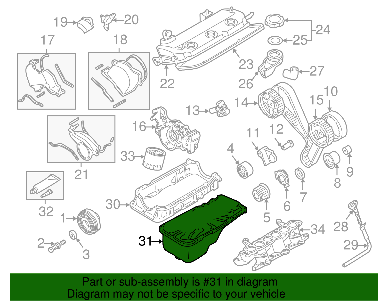 2001-2003 Mitsubishi Montero Sport Oil Pan 1200A055 | Mitsubishi Parts ...