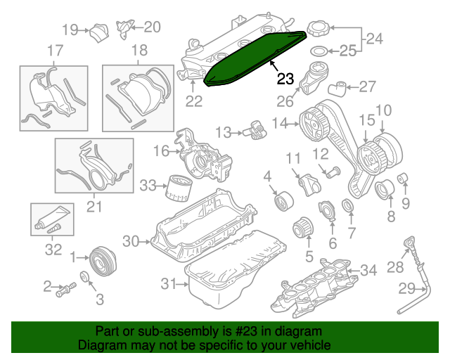 1994-2011 Mitsubishi Valve Cover Gasket md303148 | Mitsubishi Parts ...