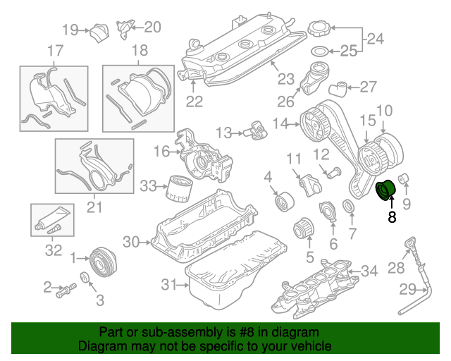 MD319022 - Idler Pulley 1991-2012 Mitsubishi | Mitsubishi Direct Parts