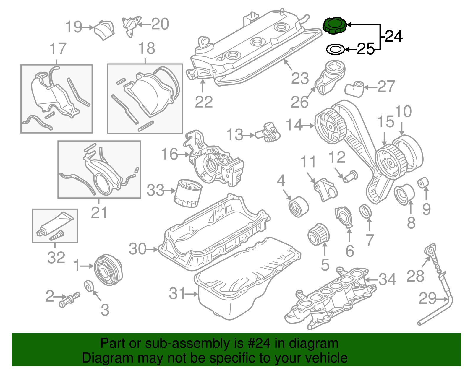 1985-2012 Mitsubishi Engine Oil Filler Cap 1250a015 | Mitsubishi Parts ...