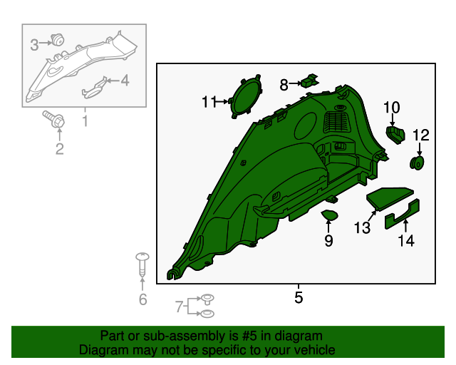 85740-D9100WK - Lower Quarter Trim 2017-2022 Kia Sportage | Kia.Parts Store