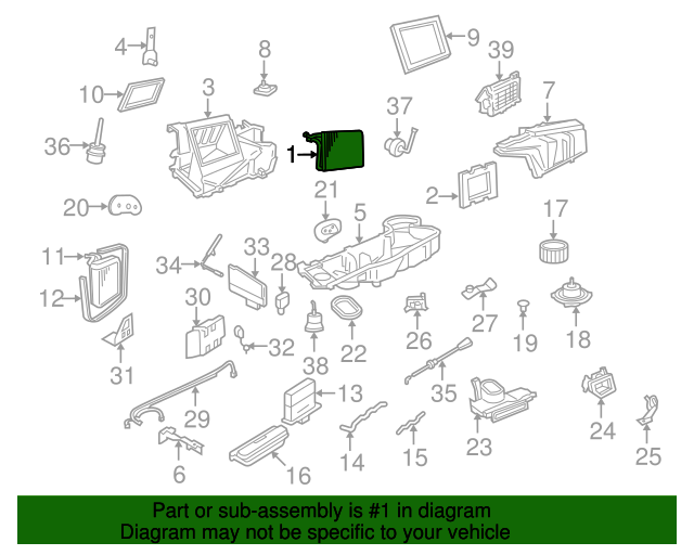 1997-2004 Ford Core Asm A/c Evap XL7Z-19860-AA | TascaParts.com