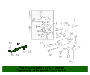 17410-50450 - Converter & Pipe For 2005-2009 Lexus GX470 | Lexus OE Parts