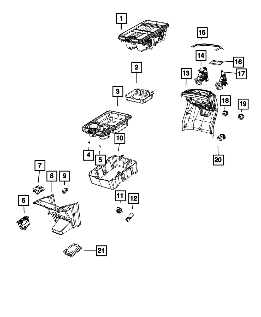 2021-2025 Ram 2500 Console End Cap 7JD741X7AA | Mopar eStore