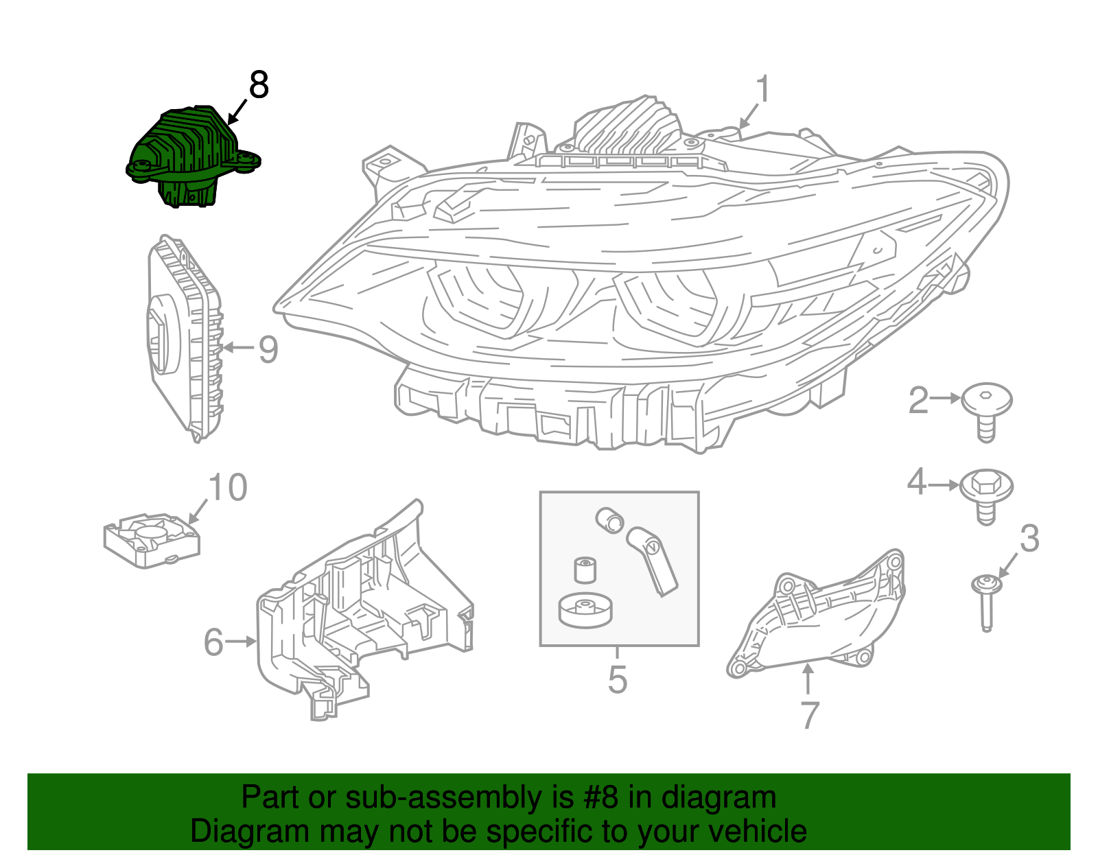 Genuine BMW 63-11-7-494-851 | LED Module, Daytime Running Lights - Left ...