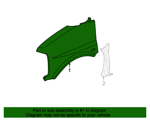 2003-2024 GM Front Passenger Side Fender 25737844 GM | GMPartsDirect.com