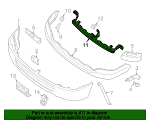 62290-9JH0A - Bumper Cover Reinforcement 2012-2021 Nissan ...