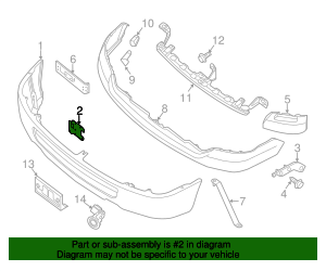 62217-1PA0A - Bumper Face Bar Bracket 2012-2021 Nissan ...