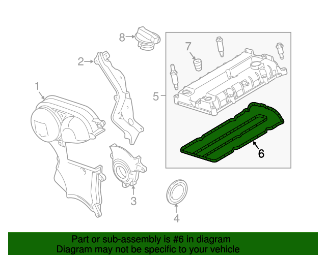 2011-2019 Ford Fiesta Valve Cover Gasket 4M5Z-6584-A | TascaParts.com