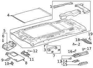 2020-2022 Toyota Highlander Map Lamp Assembly 63650-0E431-B0 | Toyota ...