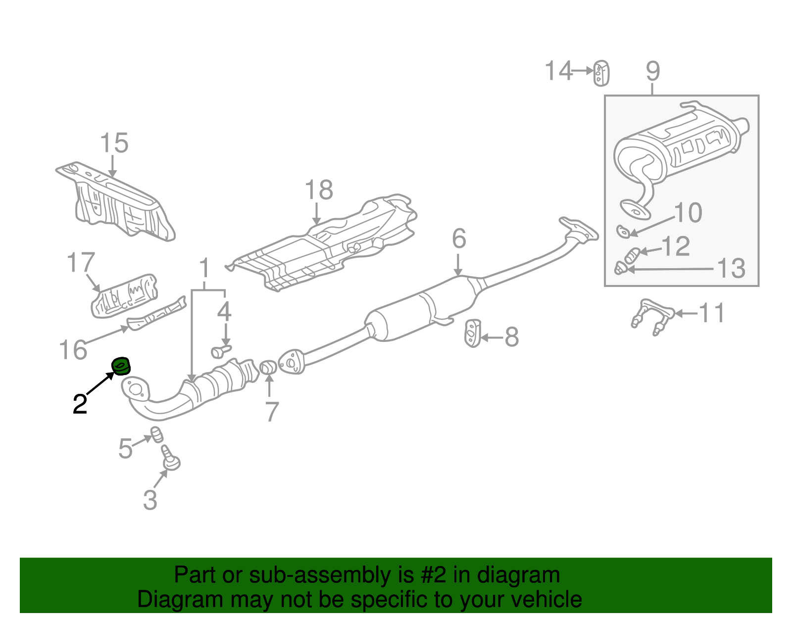 18229-SCA-T11 - Exhaust Pipe To Manifold Gasket 2002-2006 Honda CR-V ...