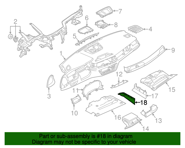 51459363688 - 2016-2022 BMW Center Panel (51-45-9-363-688) | BMW of ...