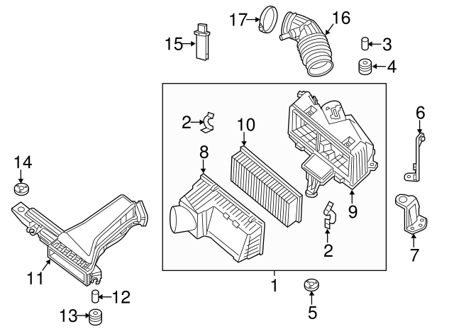 16554-3JA0A - Air Inlet Duct 2013-2016 Nissan Pathfinder | Nissan Parts ...