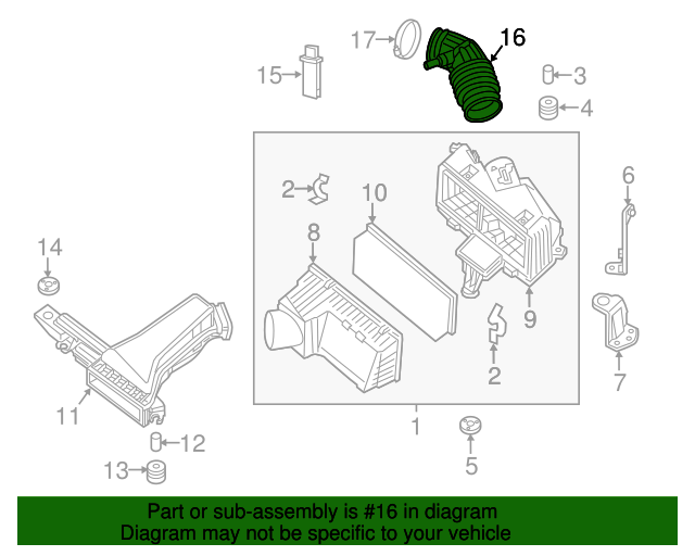 16576-3JA0A | Nissan Duct-Air - Genuine OEM | 165763JA0A | Nissan Parts