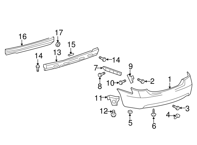 2007-2011 Toyota Camry Bumper Face Bar Reinforcement Beam Bracket 52151 ...