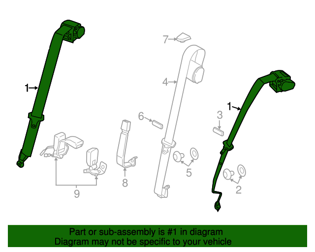 Genuine BMW 72-11-7-259-390 | Outer Belt Assembly | FREE Shipping on ...