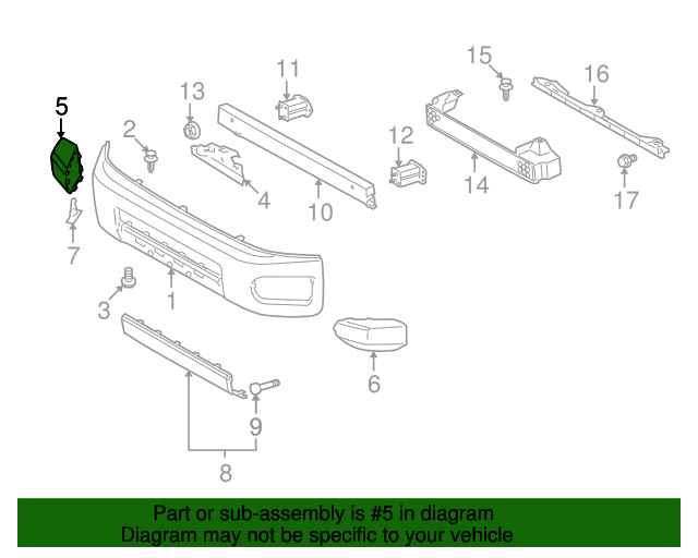 52422-35030 - Corner Pad - 2007-2014 Toyota FJ Cruiser | Sparks Parts