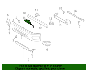 52115-35120 - Bumper Cover Support Rail (Right, Front) - 2007-2014 ...