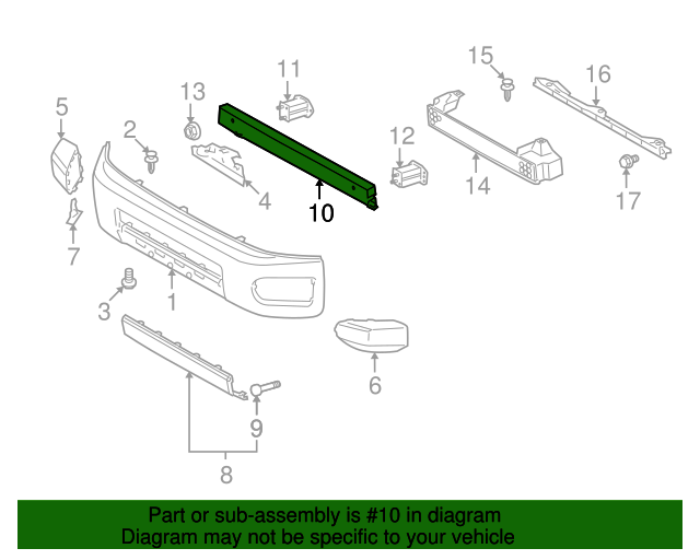 52021-35090 - Impact Bar - 2007-2014 Toyota FJ Cruiser | OEM Genuine ...