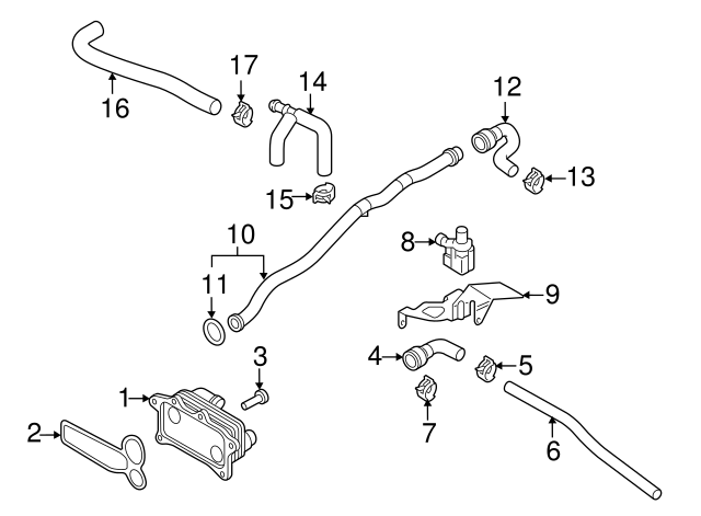 2013-2019 Audi Oil Cooler Gasket 06E-117-070-H | Audi USA Parts